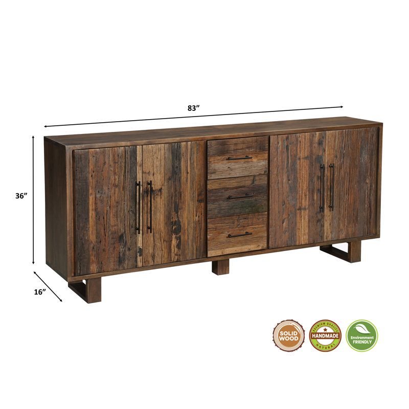 Loon Peak® Durias 83'' Solid Wood Sideboard | Wayfair