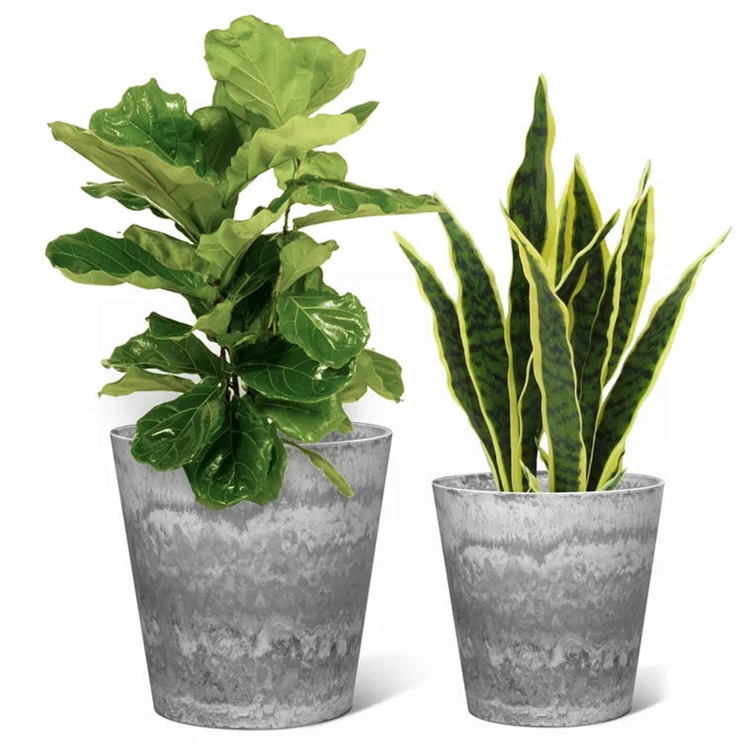 Gracie Oaks - 12.6 + 10.6 Inch Resin Plant Pot, Modern Columnar Garden ...