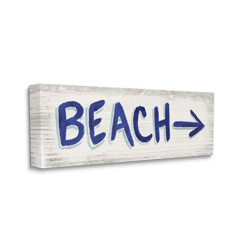 Highland Dunes 'Beach This Way Arrow Sign Blue White Word Design' by ...