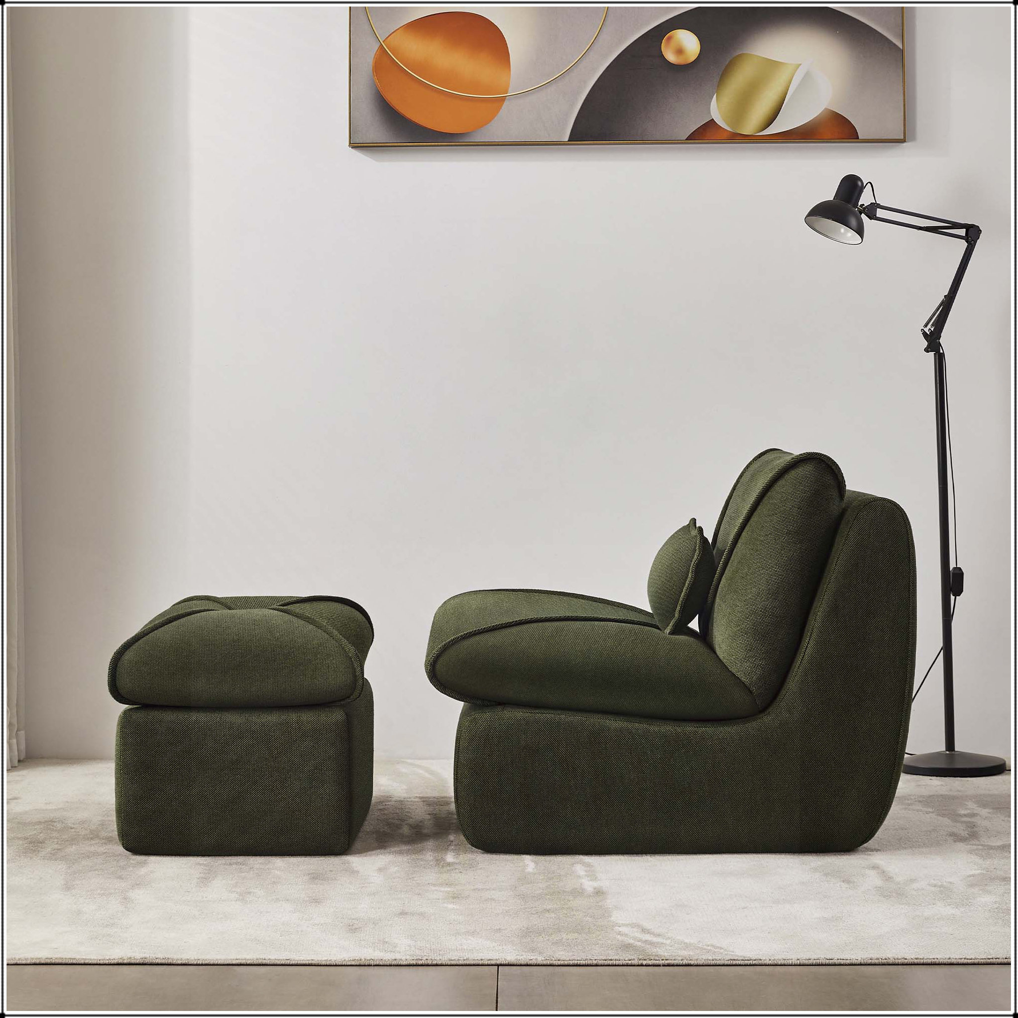 Ivy Bronx Compressed Lounge Chair with Ottoman | Wayfair