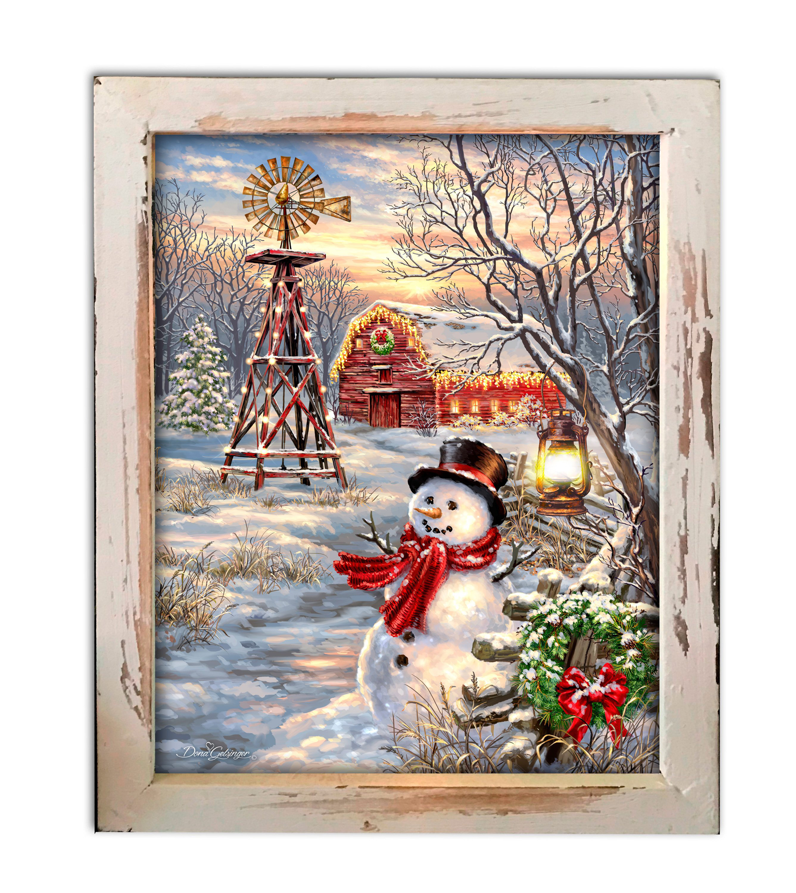 Glow Decor Winter Windmill 8x10 Lighted Shadow Box | Wayfair