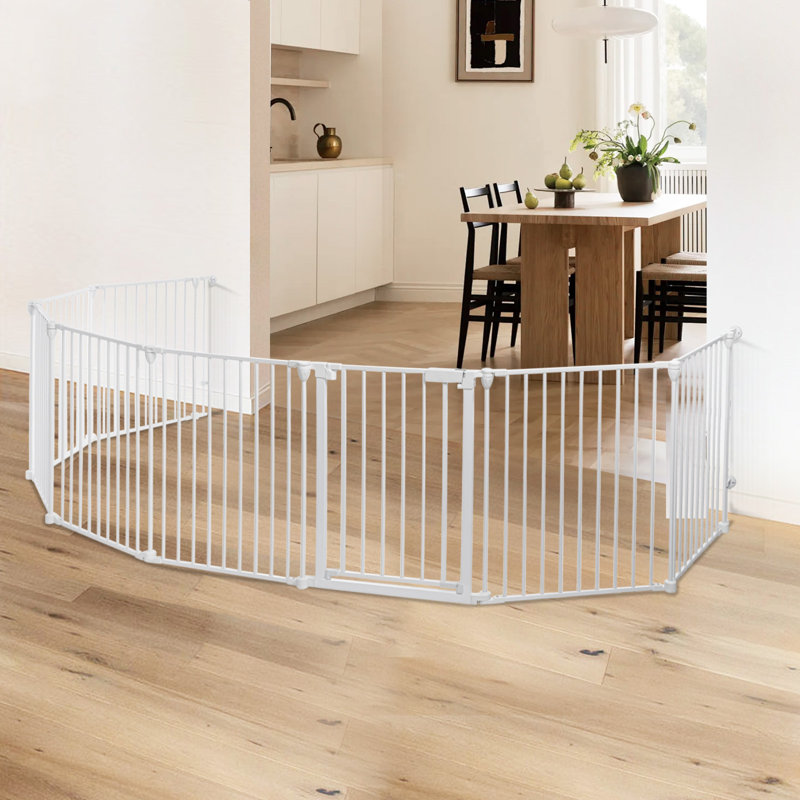 Toocapro Baby Safety Gate Free Standing 8 Panels Pet Gates Foldable ...