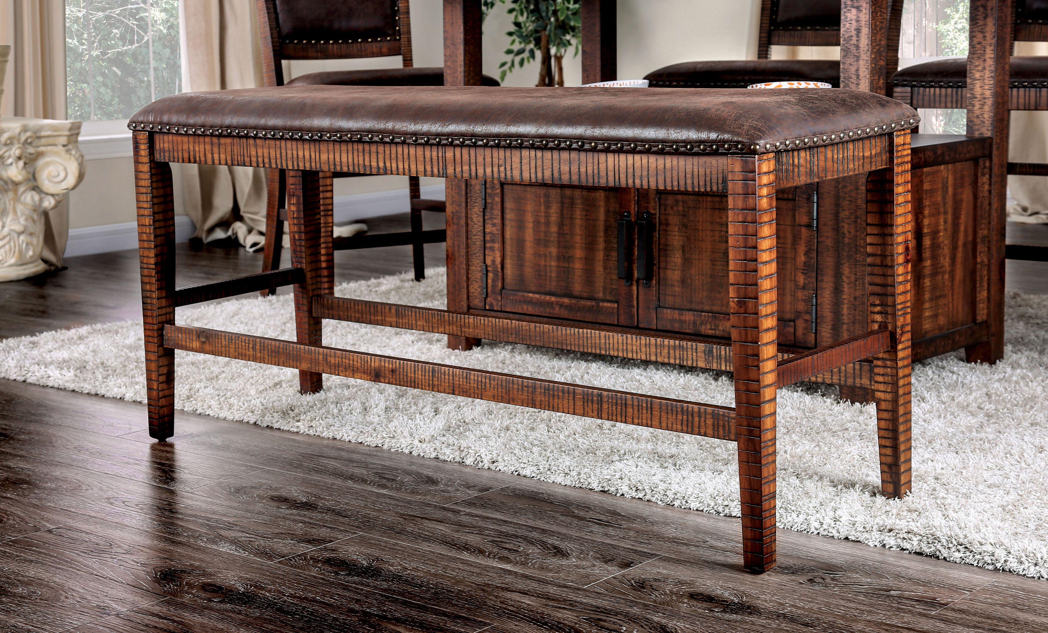 Loon Peak® Riley Nailhead Bench | Wayfair