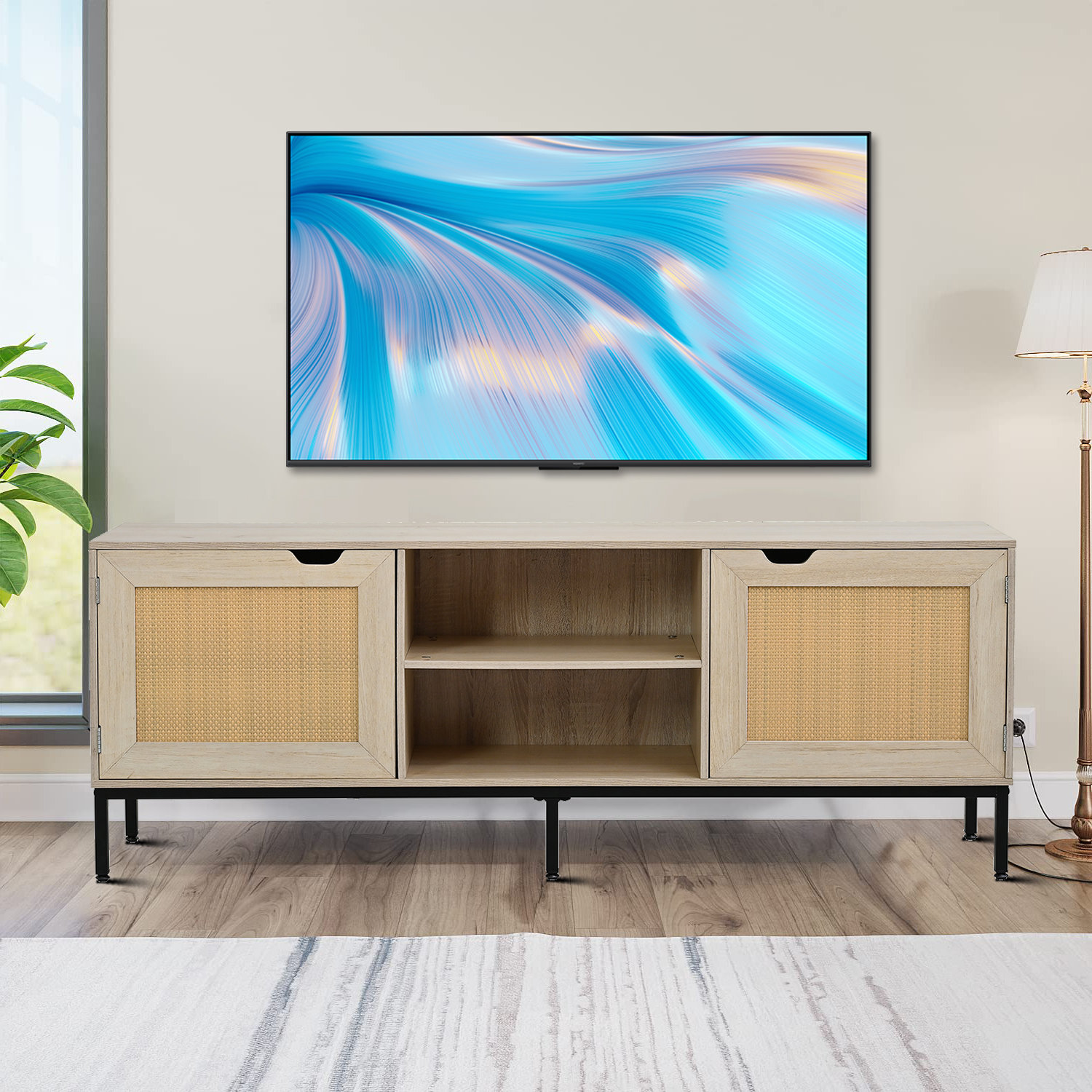 Ebern Designs Leyani 59.01'' Media Console | Wayfair