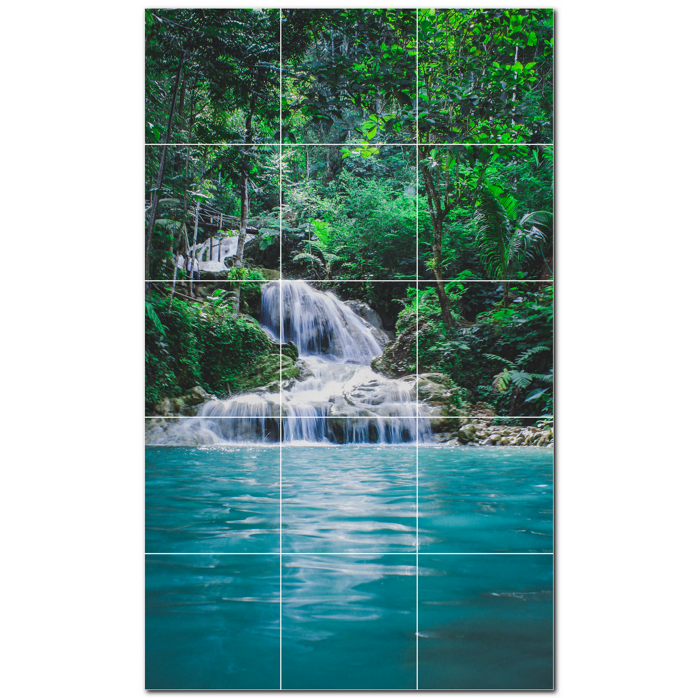 Picture-Tiles.com 36" x 60" Ceramic Waterfalls Photo Decorative Mural ...