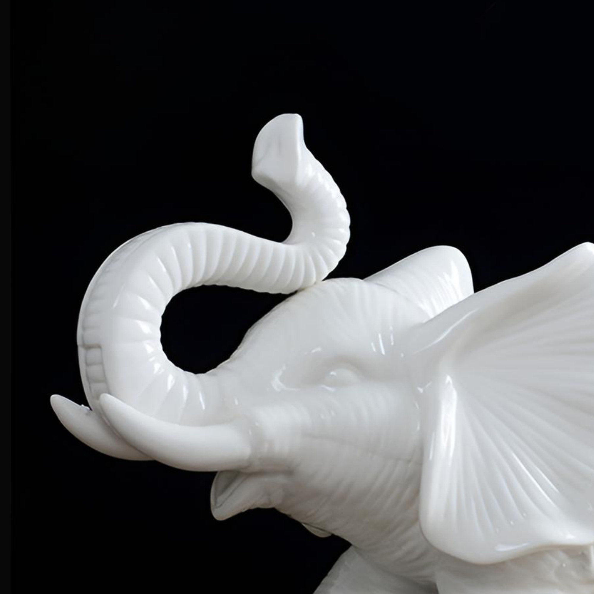 Infinity Ceramic Elephant Statue – Lucky Decorative Figurine For Modern ...