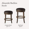 Maven Lane Alexander Swivel Backless Stool with Faux Leather Upholstery ...