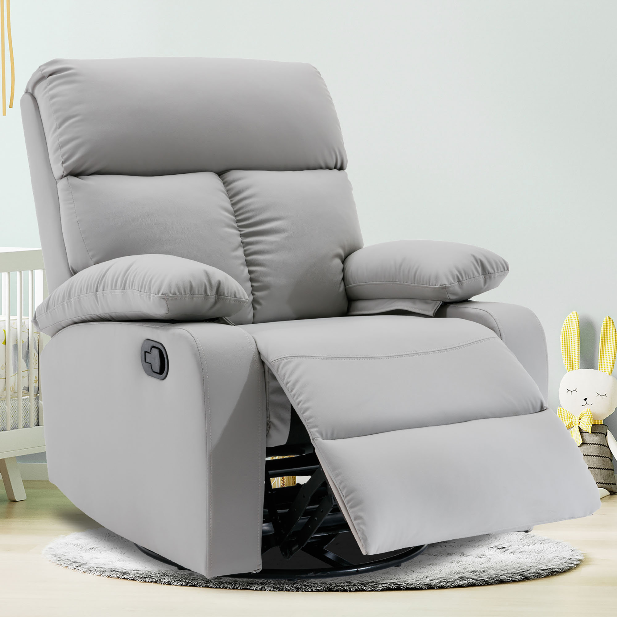 Latitude Run® Faux Leather Nursery Rocker Recliner ,swivel Recliners ...