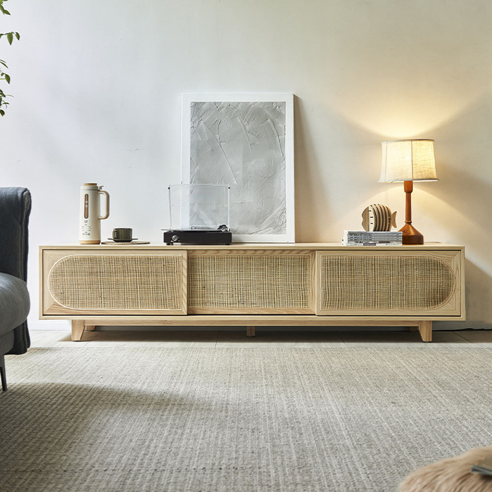 Dream cabinet Simple Rattan Creative TV Audio-visual Cabinet 78.74'' W ...