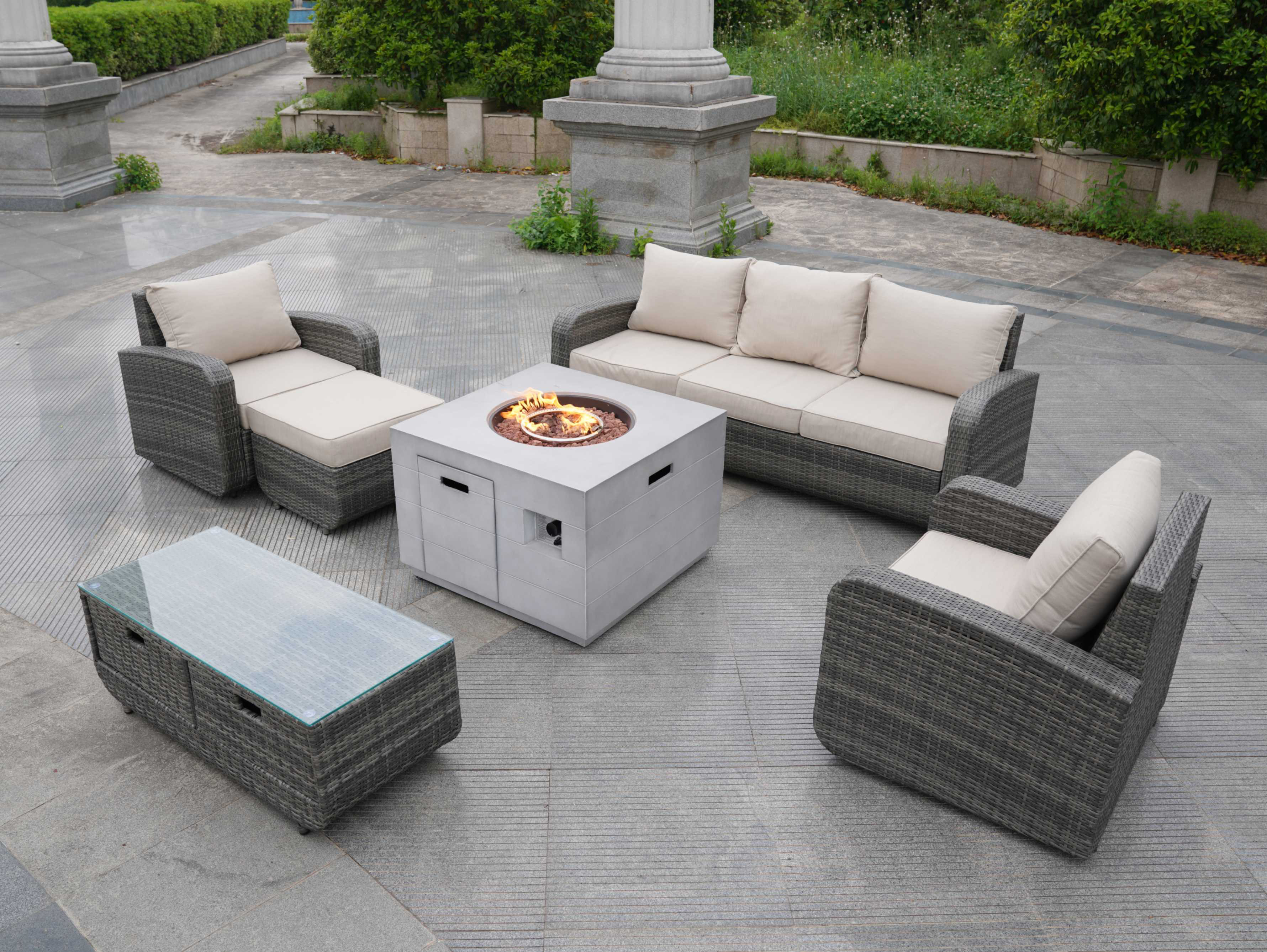 Red Barrel Studio Facundo Wicker/Rattan 6 - Person Seating Group With ...