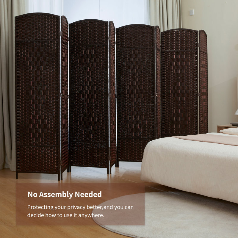 Bay Isle Home Sebeka 8 Panels Room Divider 6 FT Tall Weave Fiber ...