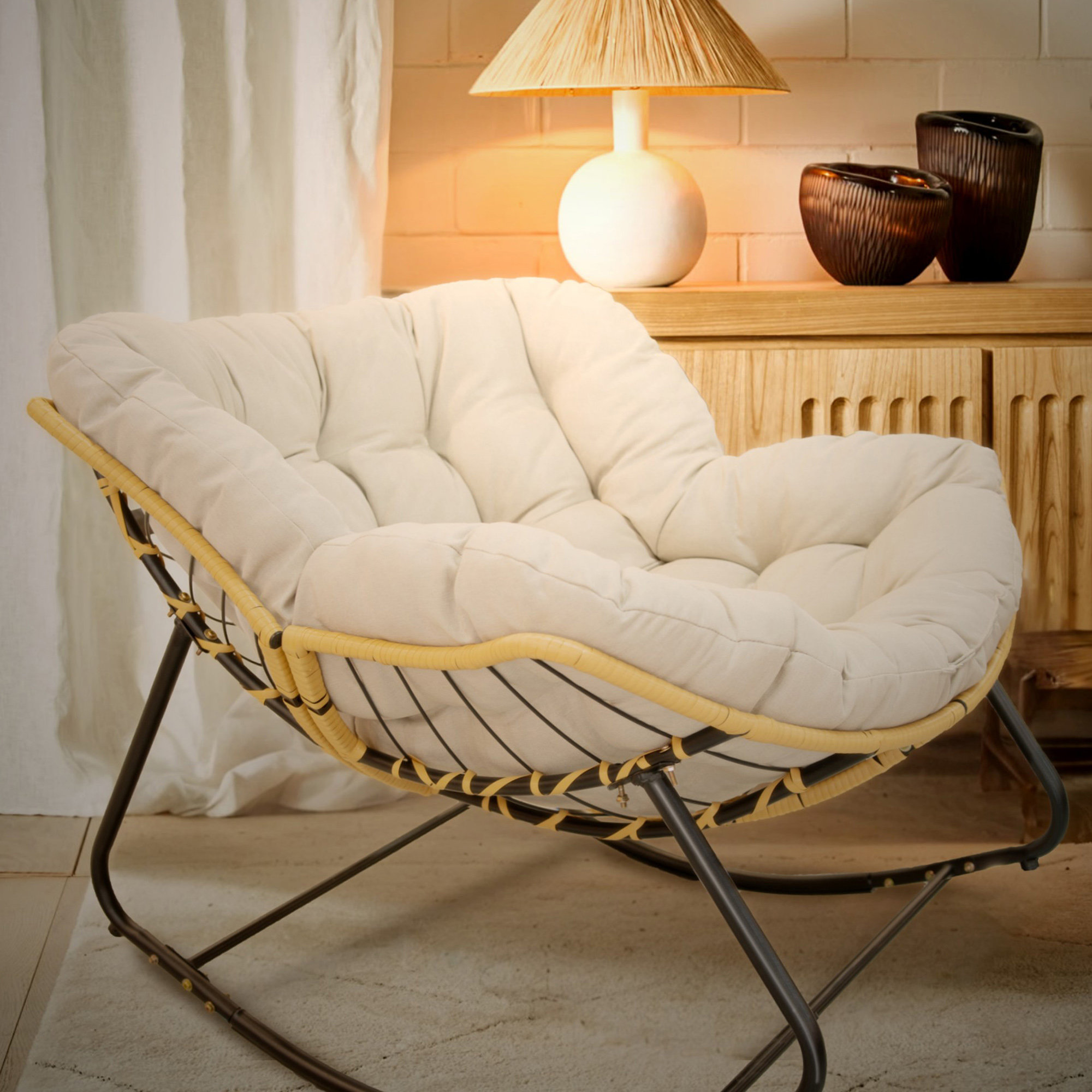 Winston Porter Wicker Indoor Rocking Chair - Wayfair Canada