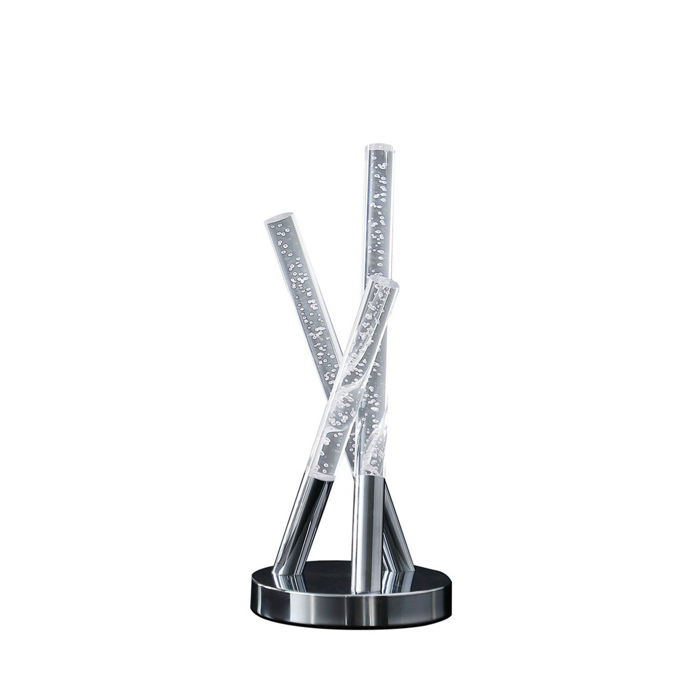 Ivy Bronx 14.5" In Carina Modern 3 Acrylic Upright Leg Stix Led Silver ...