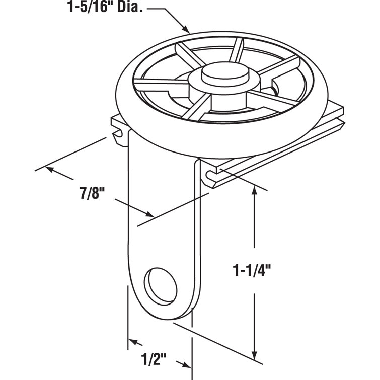 Prime-Line Sliding Door Top Guide, Single Wheel, Peachtree And Citation ...