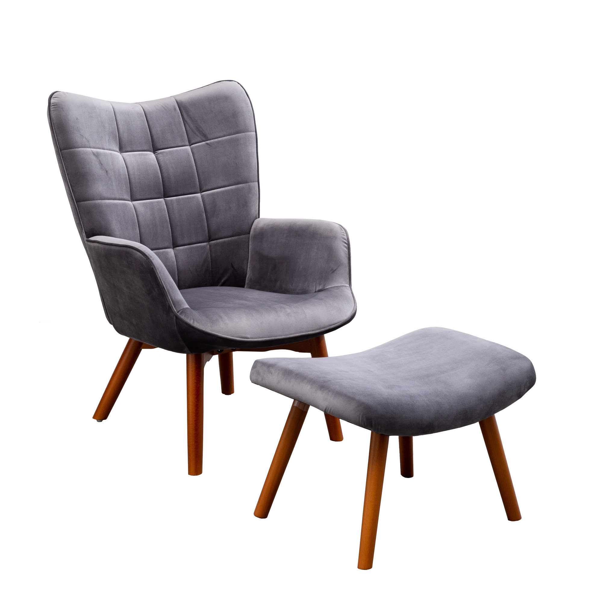 Rosdorf Park Calming Gray Velvet Accent Chair With Economical | Wayfair