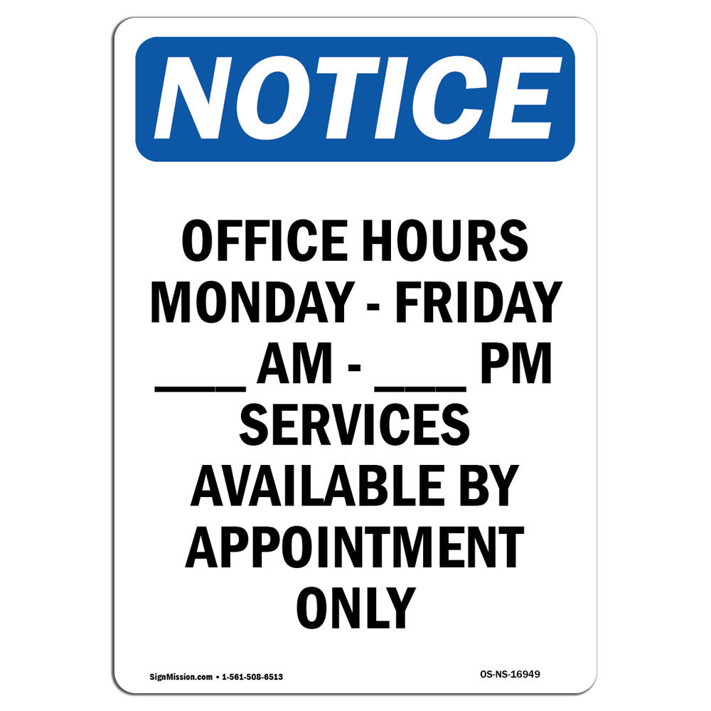 SignMission Office Hours Monday to Friday Sign | Wayfair
