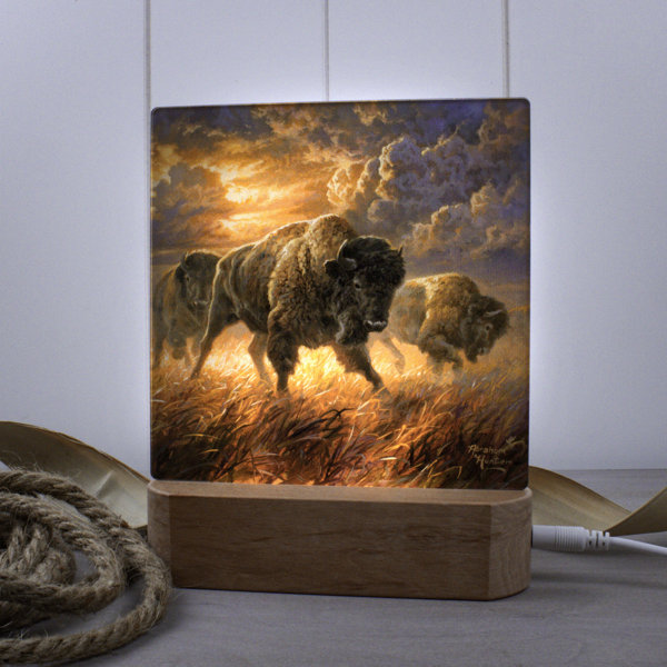Glow Decor Running Buffalo Night Light | Wayfair