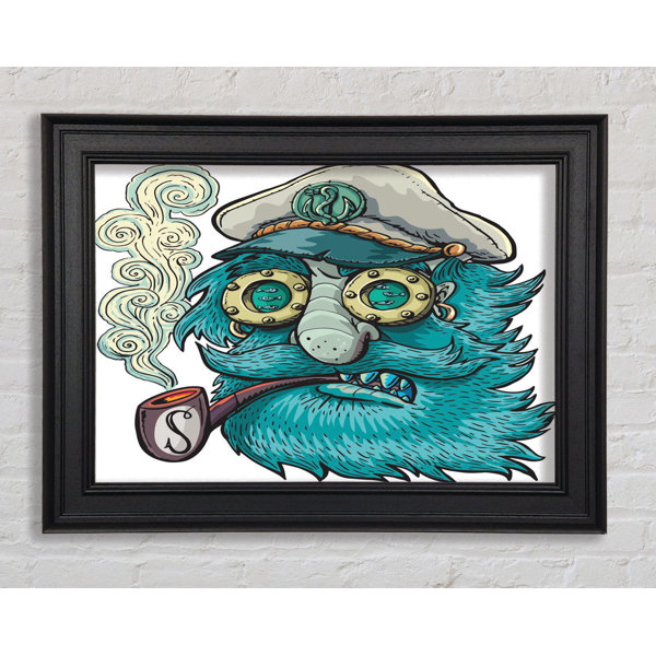 Happy Larry The Smoking Sailor Framed Print | Wayfair.co.uk