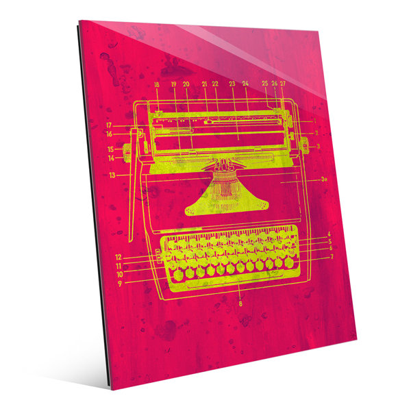 Click Wall Art " Typewriter Schematic " on Plastic / Acrylic | Wayfair