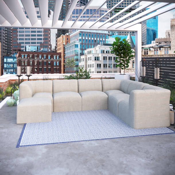 Joss & Main Praia 124'' Outdoor Patio Sectional | Wayfair