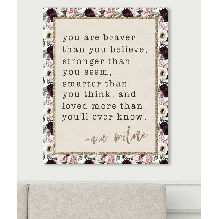 Winston Porter Braver Than You Think Glitter Framed On Canvas Print ...