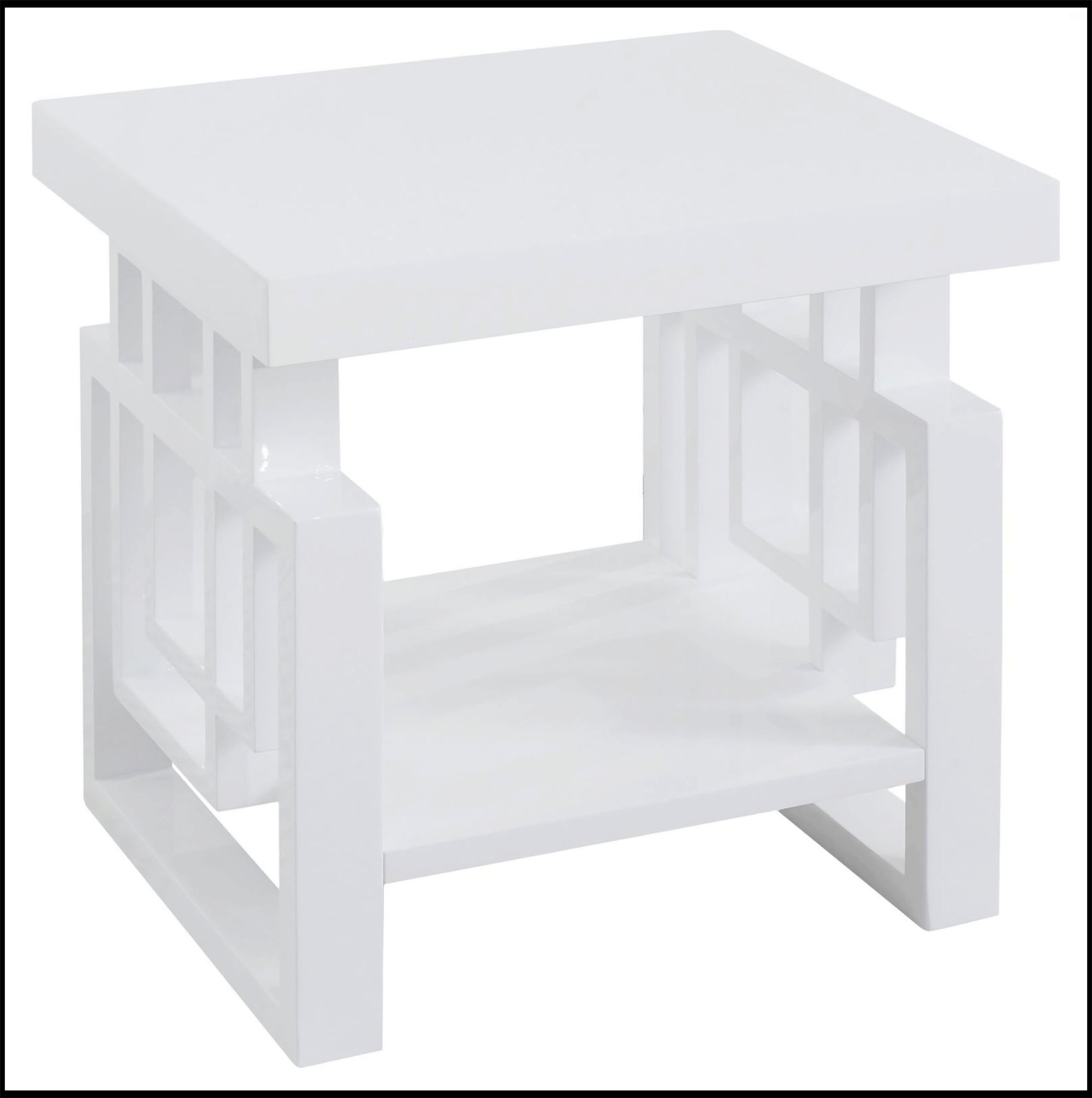 Latitude Run® High Glossy White Rectangular End Table | Wayfair
