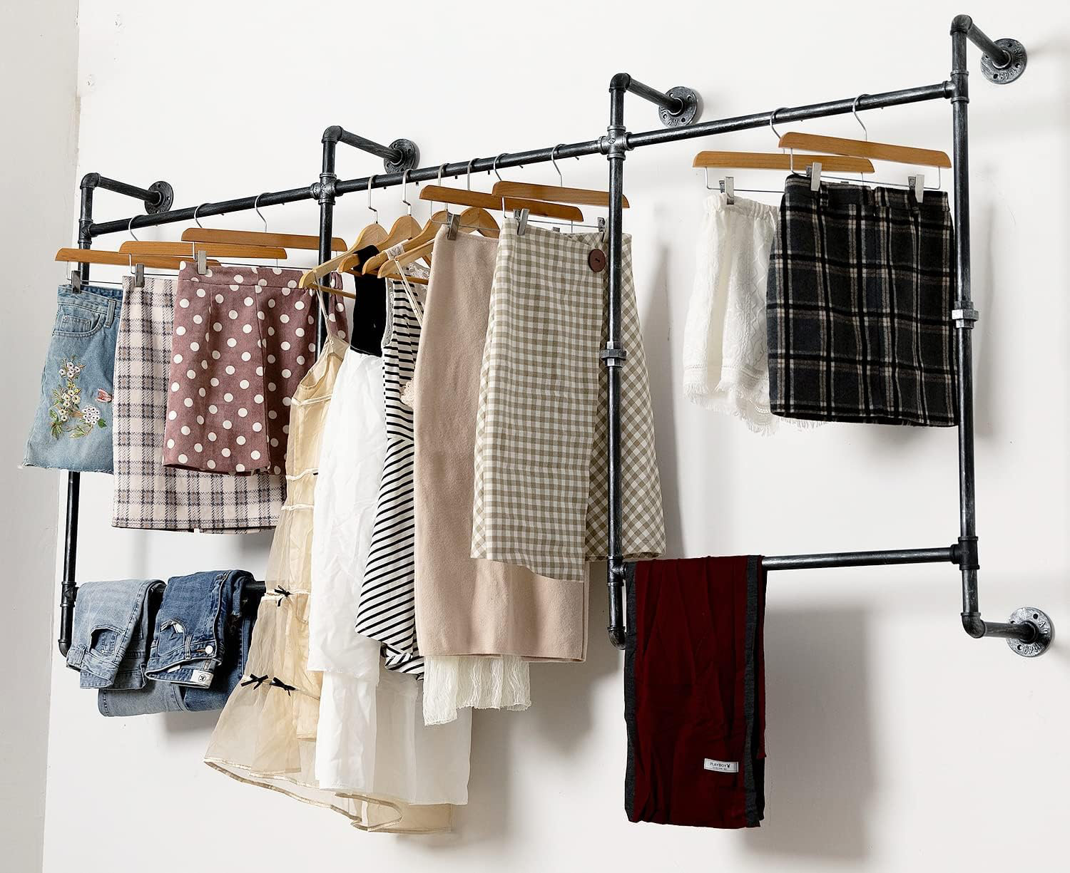 Williston Forge Modern Simple Industrial Pipe Clothing Rack, Display ...