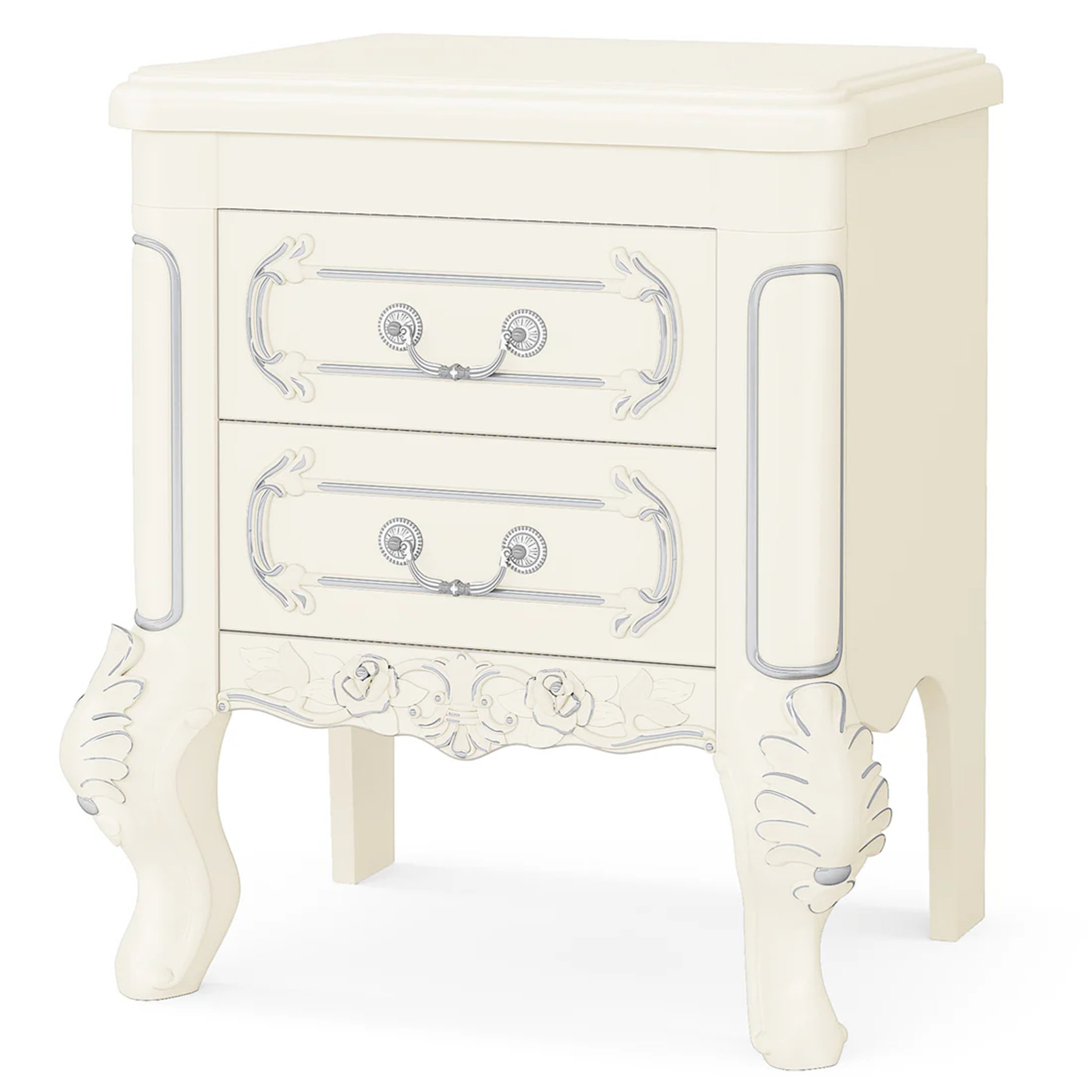 Astoria Grand Elegant Bedside Table,Carved Nightstand,End Table ...