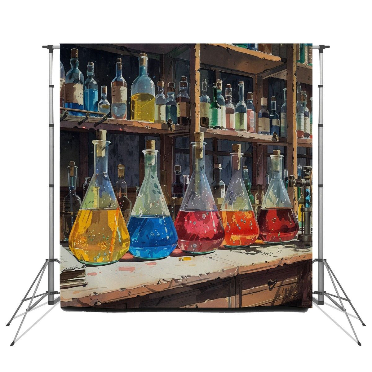VisionDecor Chemistry Lab Backdrop Science Large Colourful Liquids ...
