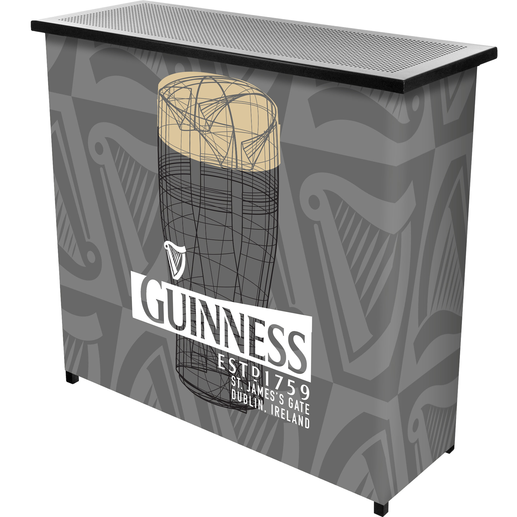 Trademark Global Guinness Line Art Pint Bar with Wine Storage | Wayfair