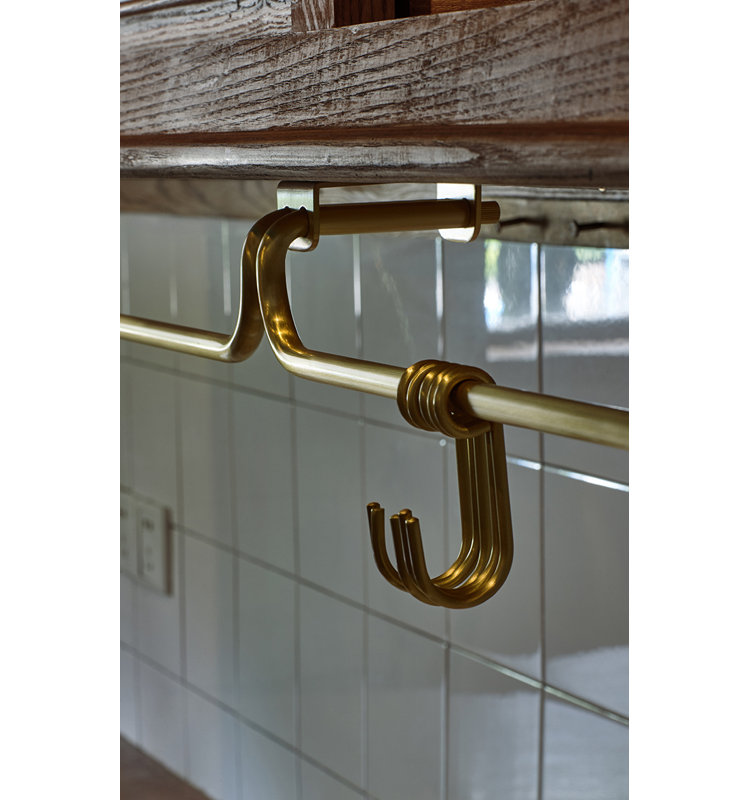 ALOTOFBRASSERA Rustic Solid Brass Kitchen Utensil Rail | Perigold