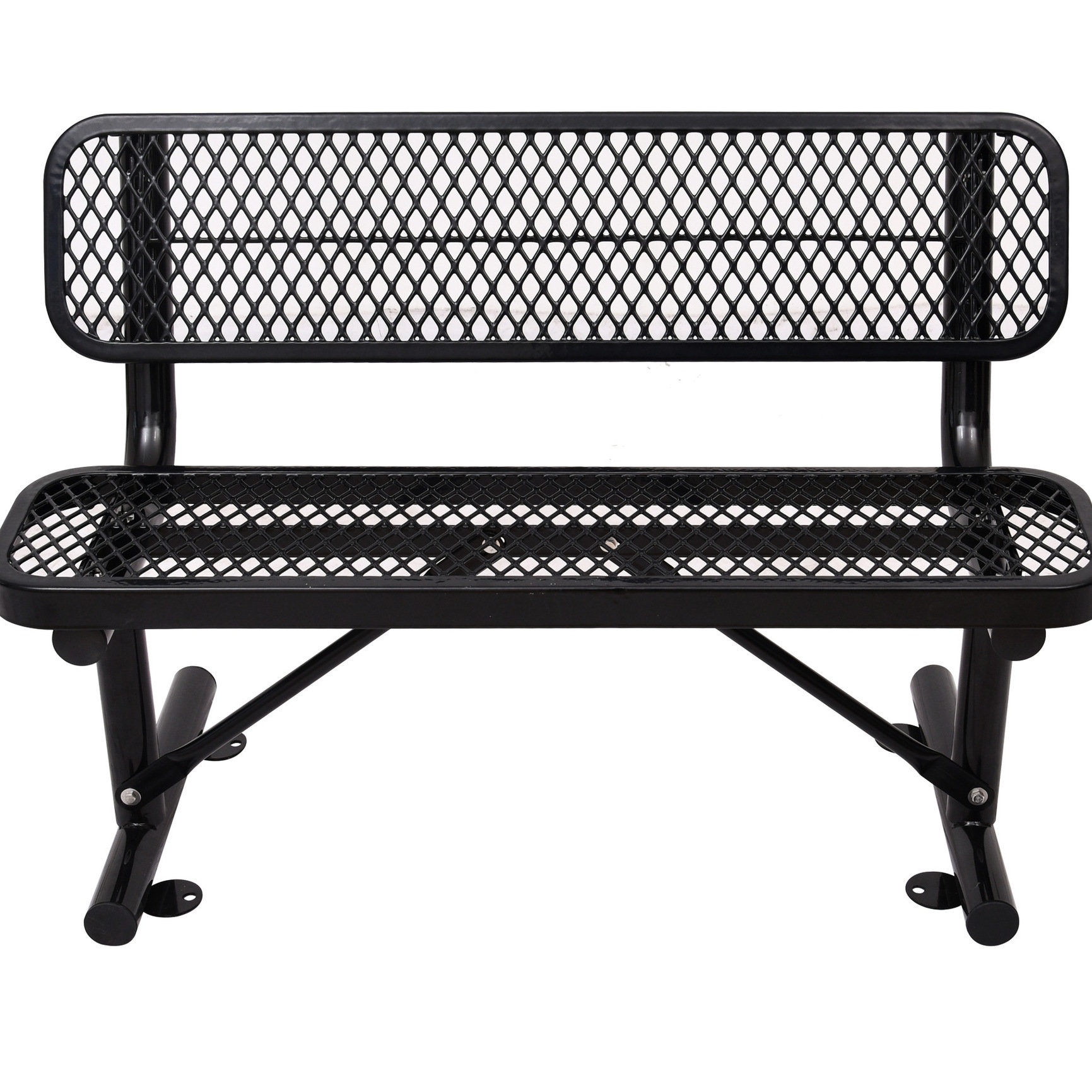 17 Stories Heavy-duty Metal Bench With - For Garden, Lawn Black Steel ...