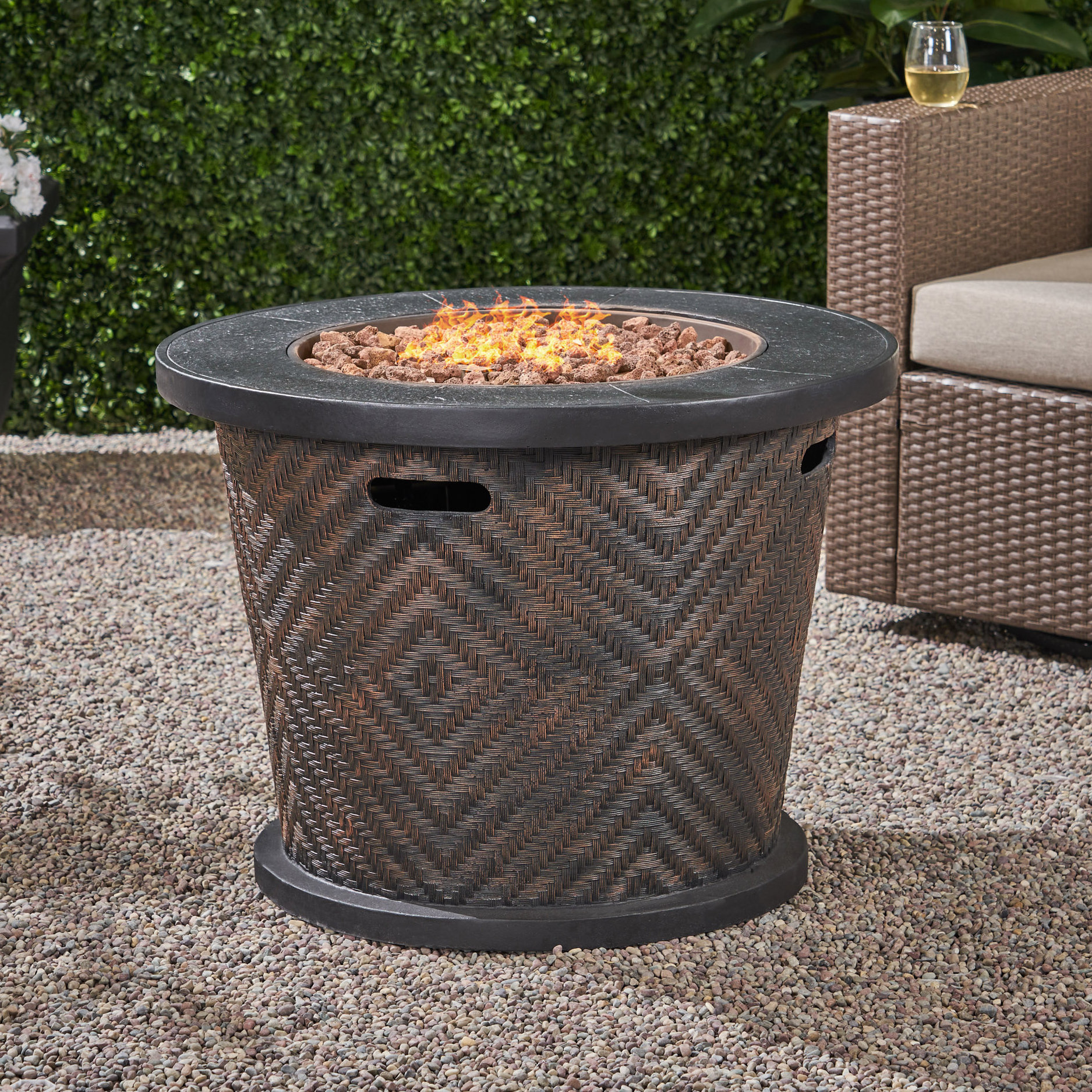 Bayou Breeze Lujan Concrete Propane Fire Pit Table & Reviews | Wayfair