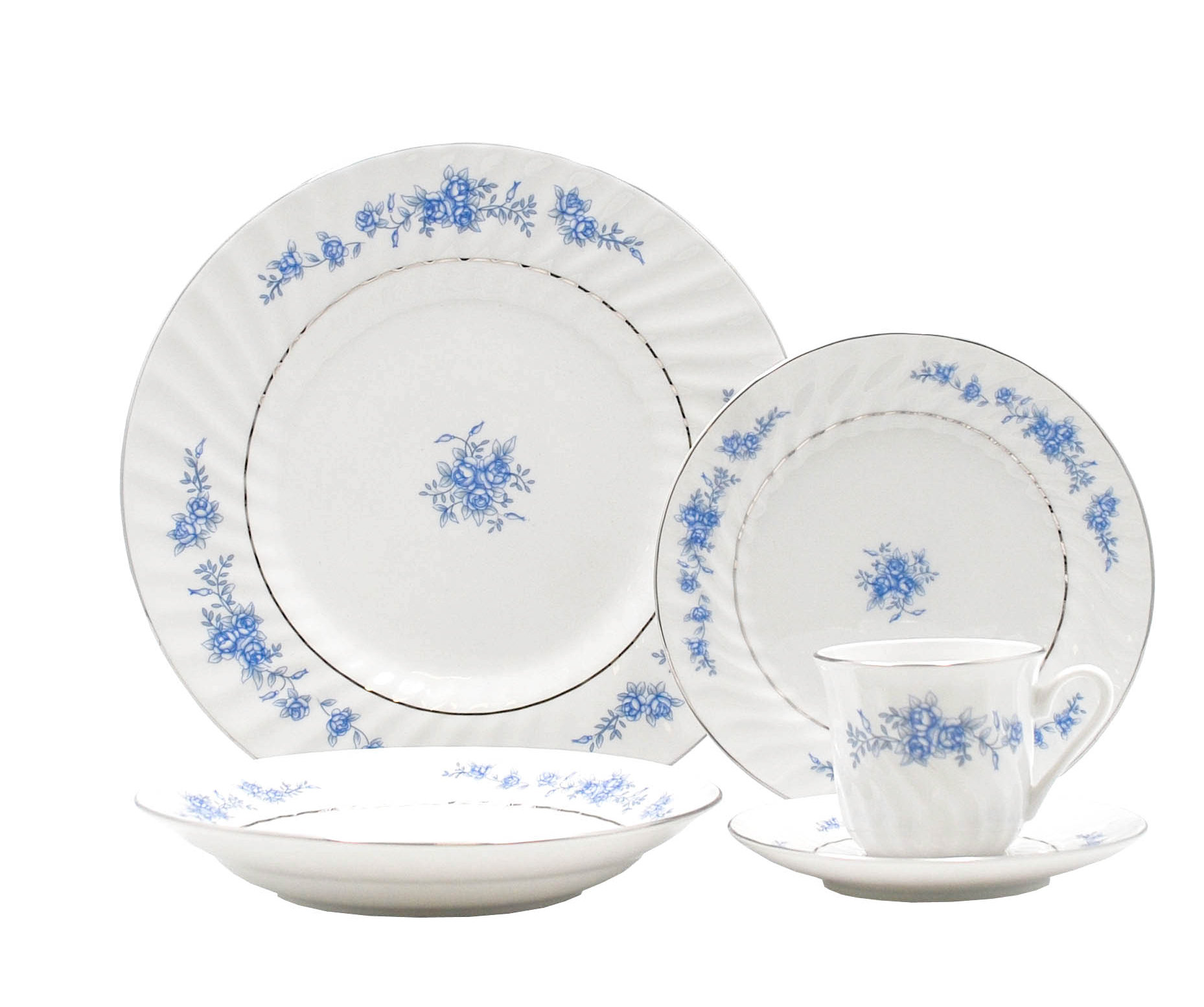August Grove® Quiana 45-Piece Porcelain Dinnerware Set – Service for 8 ...