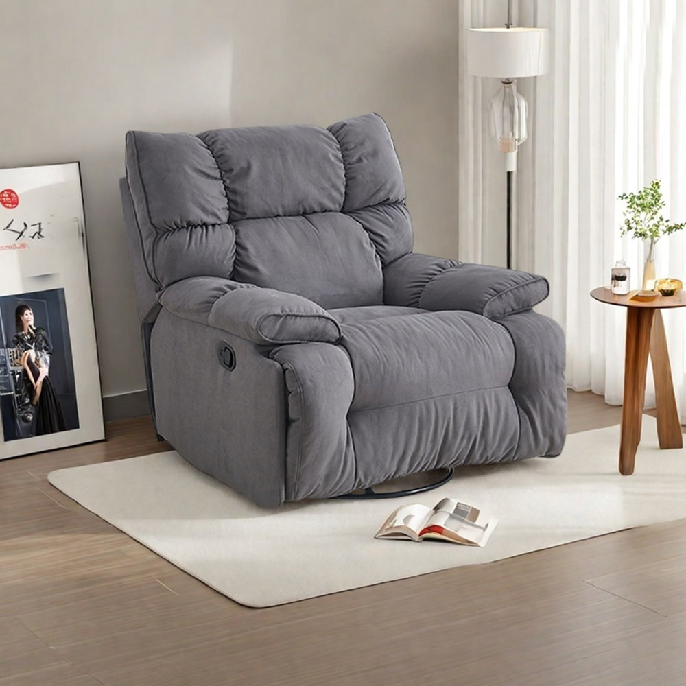 Hokku Designs Simple style ergonomic design suede recliner | Wayfair