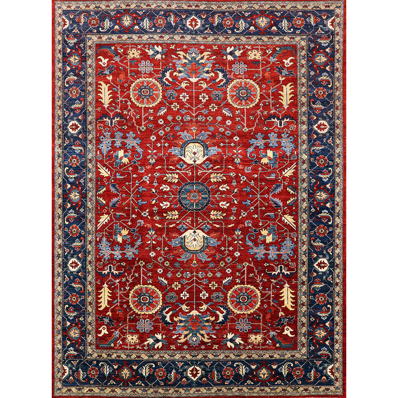 Bungalow Rose Oriental Red/Blue Area Rug | Wayfair