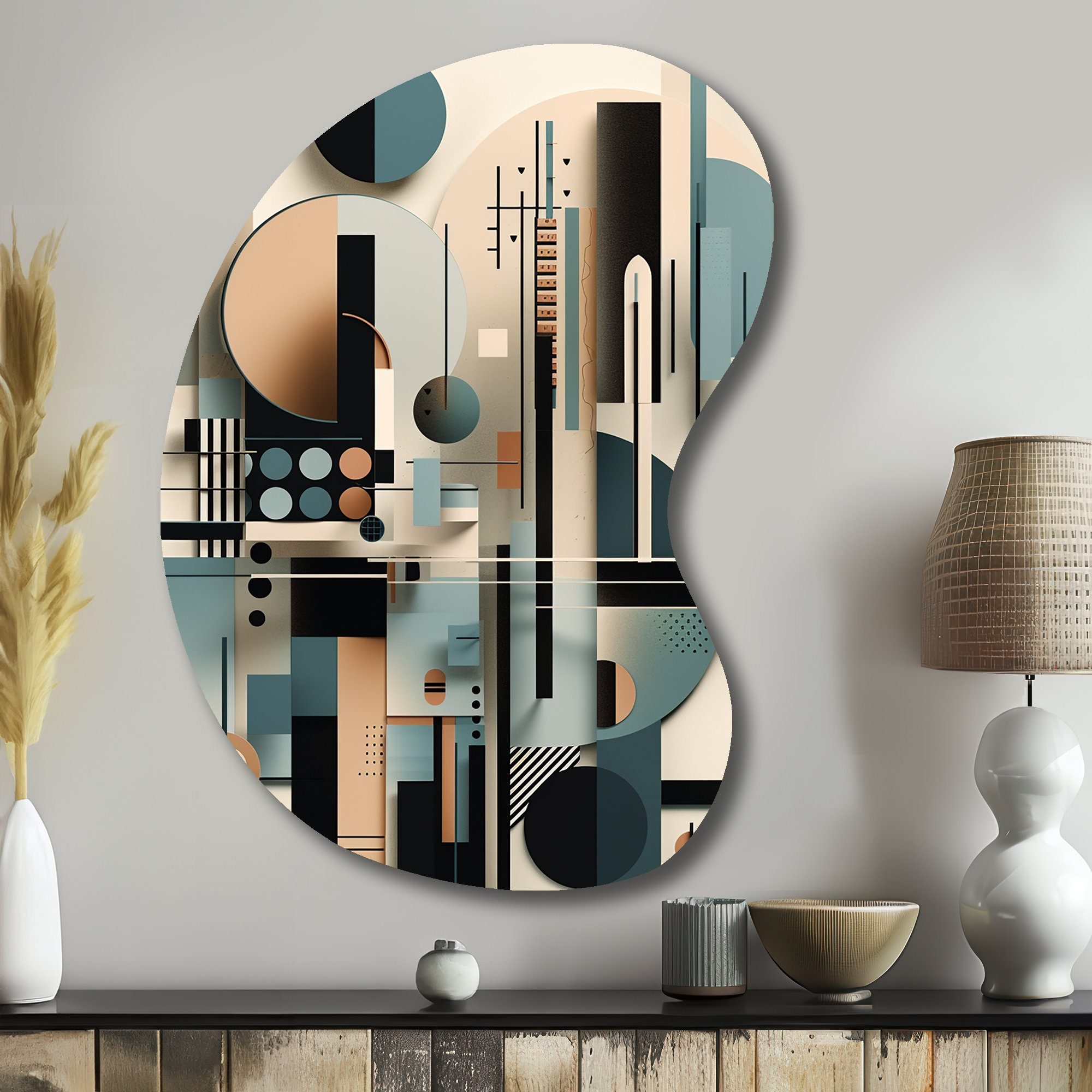 Design Art Blue And Black Symmetry In Motion I - Abstract Geometric ...