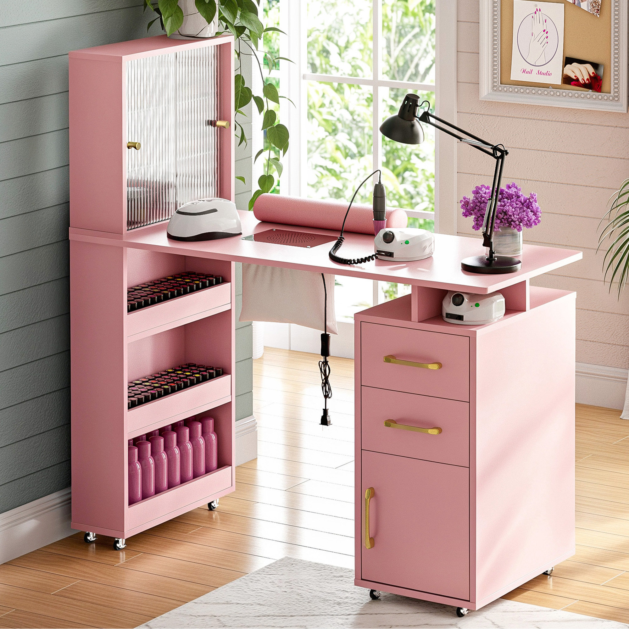 Hokku Designs Leffingwell Manicure Nail Table, Professional Nail Table ...