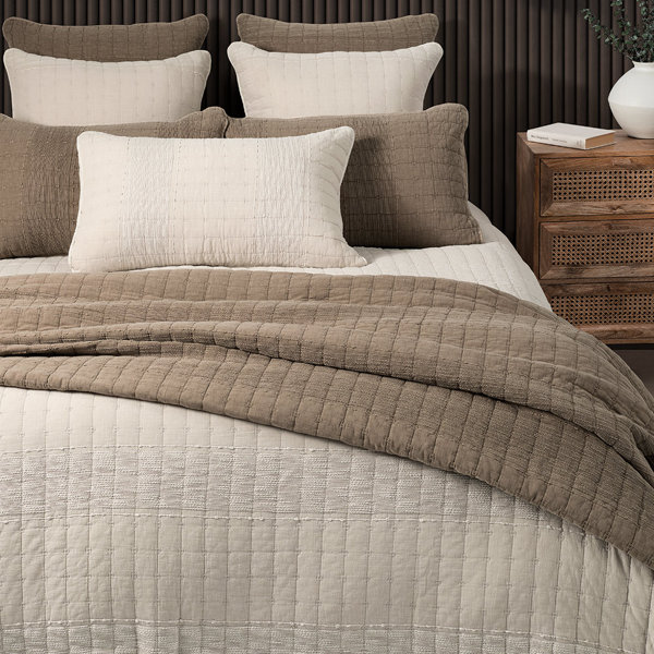 Brunelli Coverlet With Tone On Tone Embroidery Inserts Coverlet Set ...