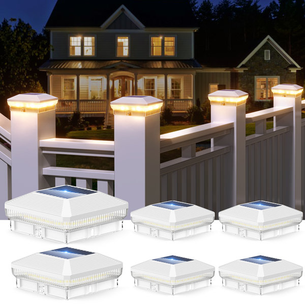 KOOPER Solar Post Cap Lights Outdoor, 6 Pack 40 Leds 4x4 Post Solar ...