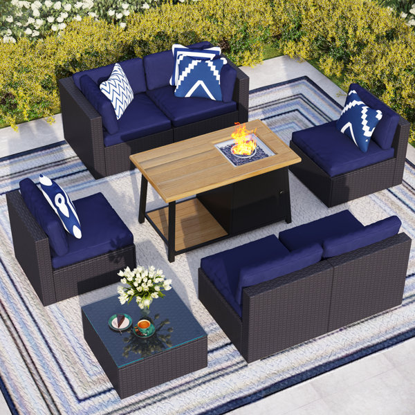 Wade Logan® Anyya 6 - Person Outdoor Seating Group with Cushions ...