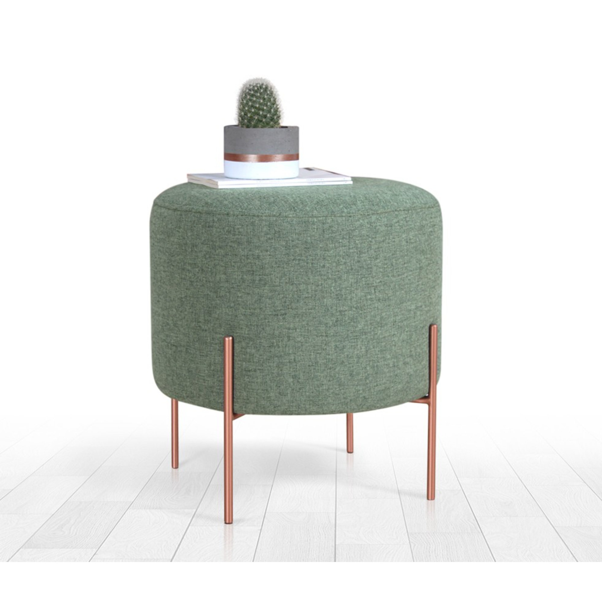 East Urban Home Ahliana 15.7" Wide Cylinder Footstool Ottoman | Wayfair