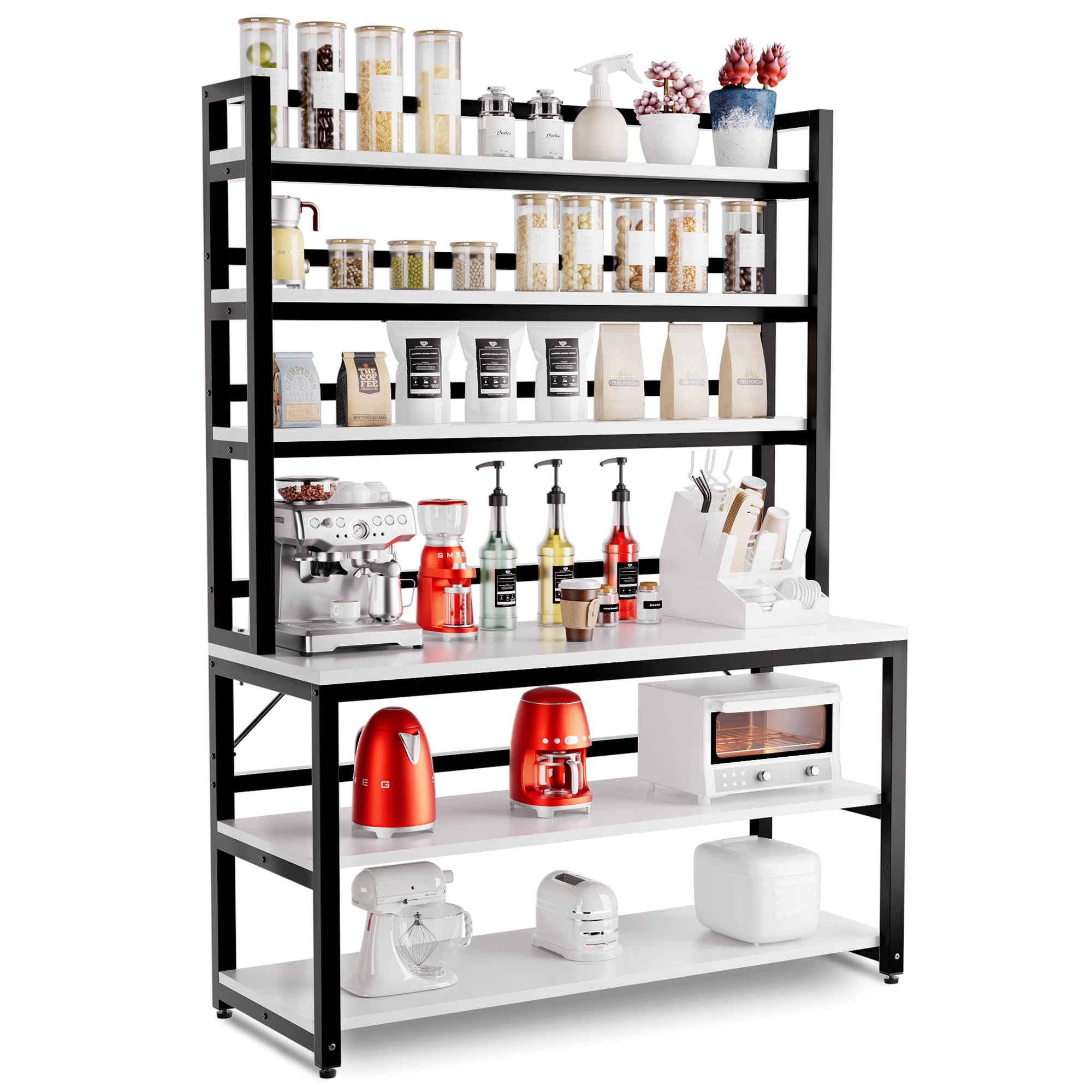 RETGOL Bakers Racks for Kitchens with Storage, 6 Tiers Large Kitchen ...