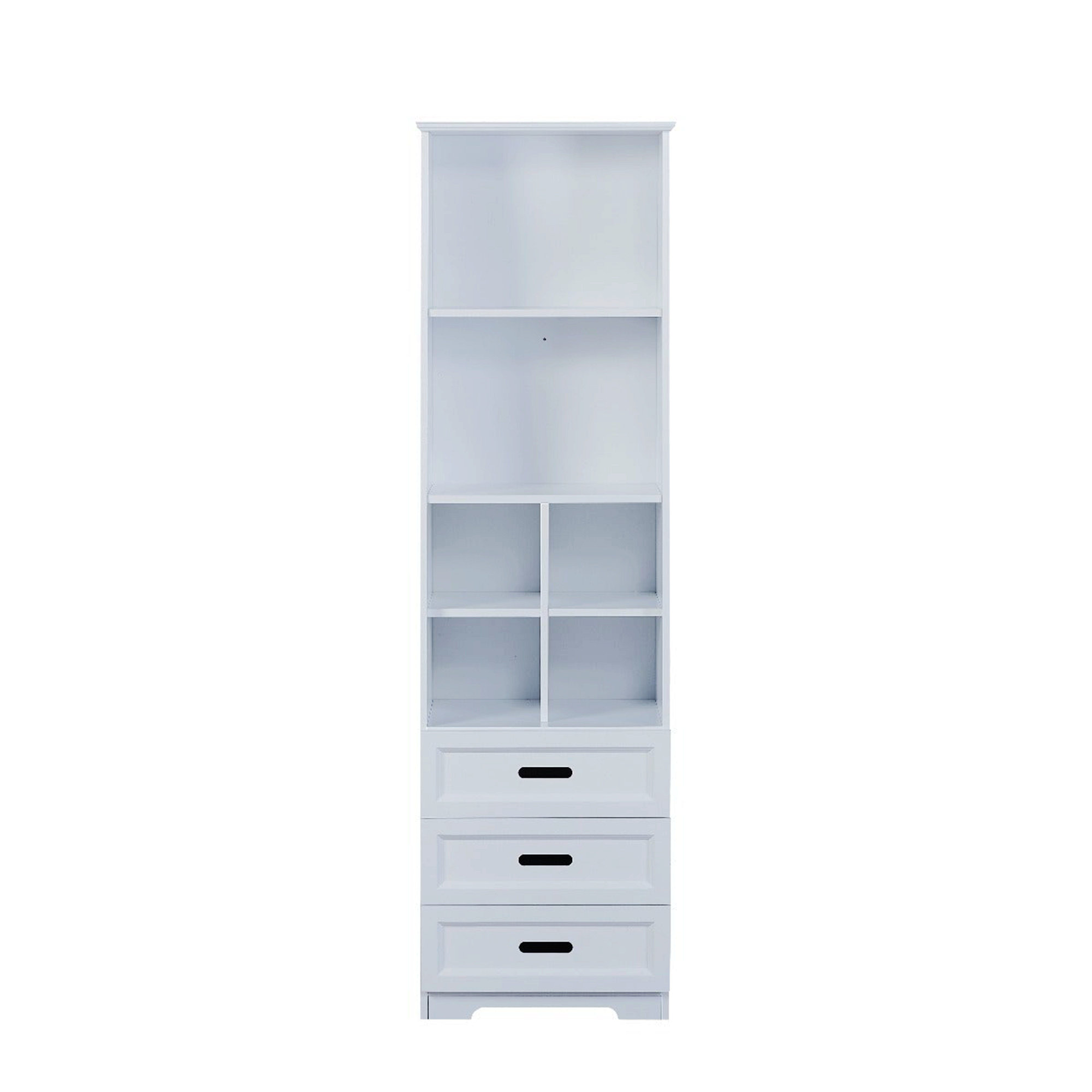 Delight Glass Funnel White Bookcase Book Shelf Storage Unit With Book ...