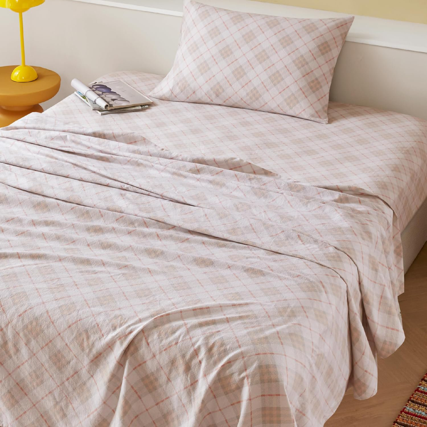 MAGBIX Flannel Sheets Twin Size- 3 Pieces Ultra Soft Flannel Sheet Set ...