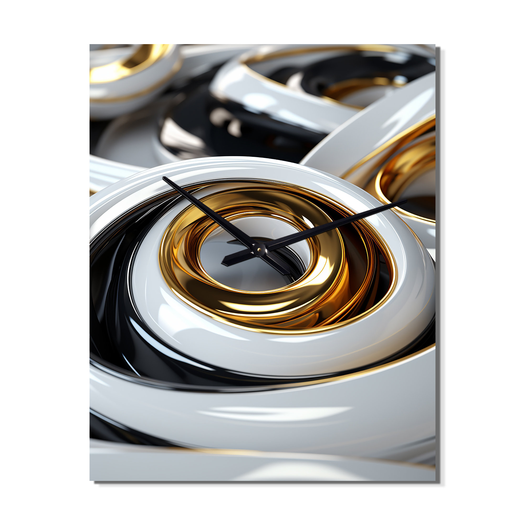 Design Art Liquid Minimal Abstract Art In Gold Black White - Abstract ...