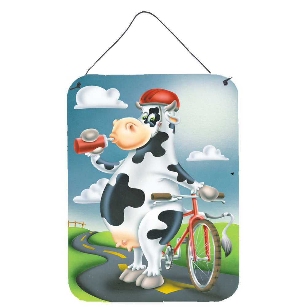 Zoomie Kids Cow on a Bike Ride Hanging Prints Wall Décor | Wayfair