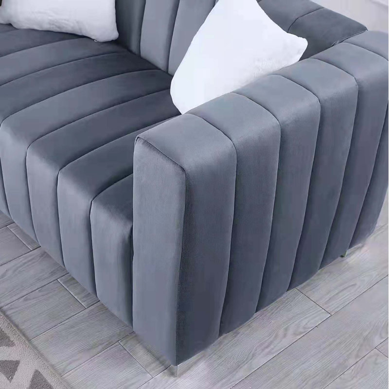 Hokku Designs Modern Chesterfield Upholstered Sofa | Wayfair