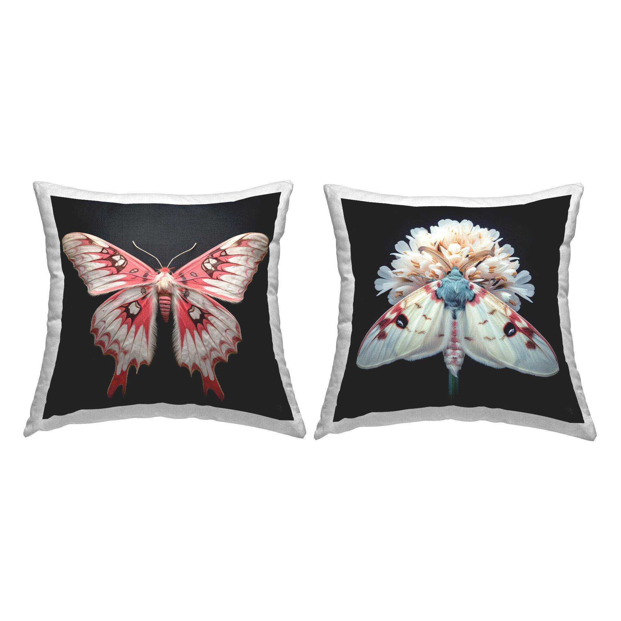 Stupell Industries Detailed Moths Flower Decorative Printed Throw ...