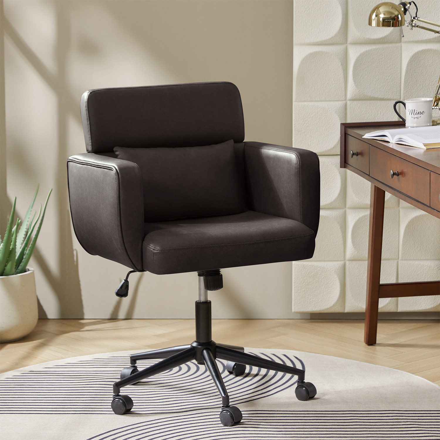 Inbox Zero Norven 25.5'' W Modern Tilting Office Chair with Adjustable Backrest & Reviews | Wayfair